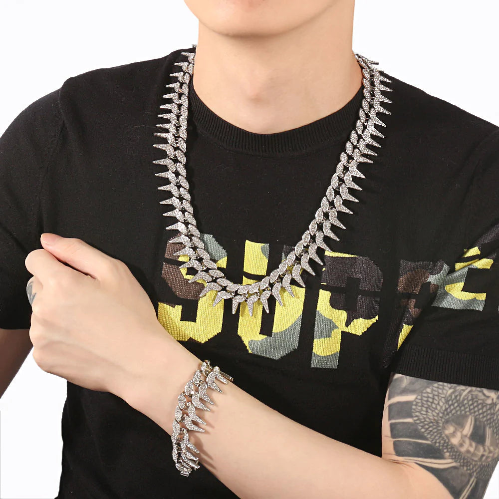 Cuban Link Chain Thorn Design Necklace – TIKTOK FACE
