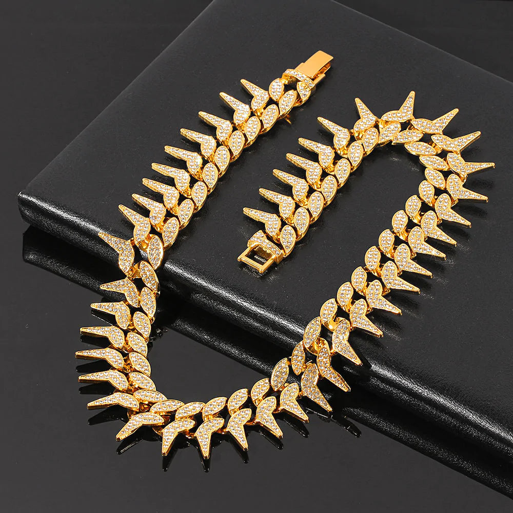 Cuban Link Chain Thorn Design Necklace – TIKTOK FACE